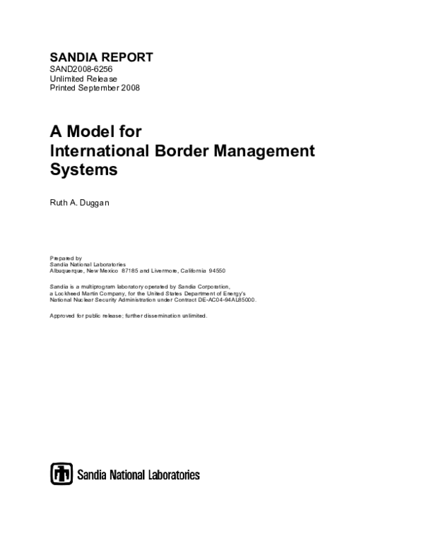 (PDF) A model for international border management systems