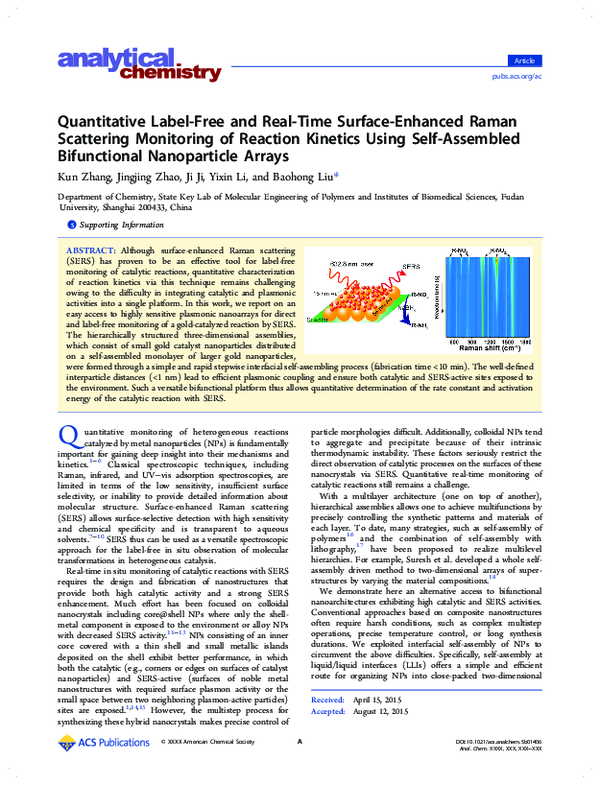 (PDF) Quantitative Label-Free and Real-Time Surface-Enhanced Raman Scattering Monitoring of ...
