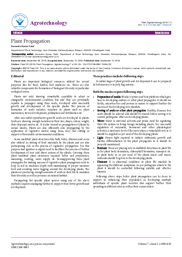(PDF) Plant Propagation