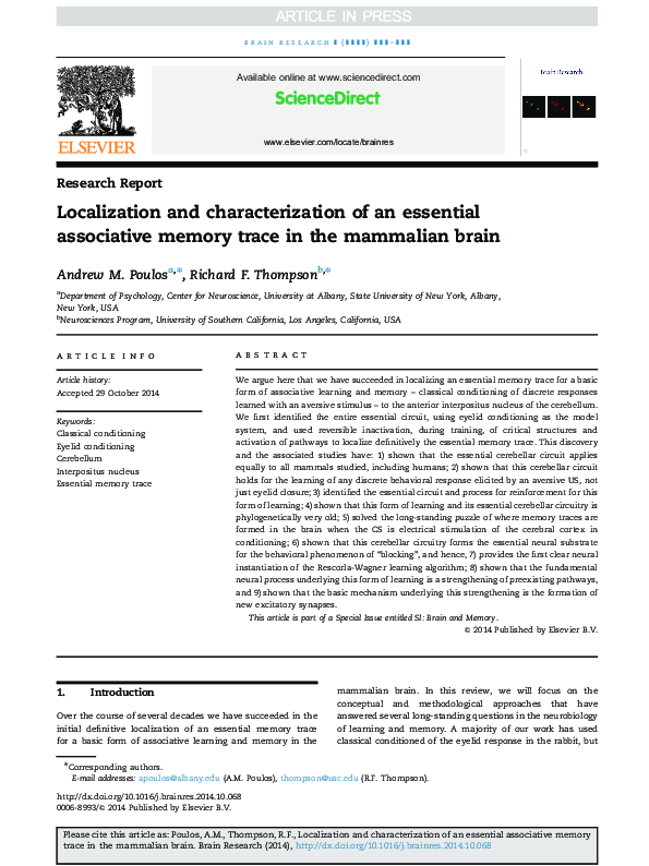 (PDF) Localization and characterization of an essential associative ...