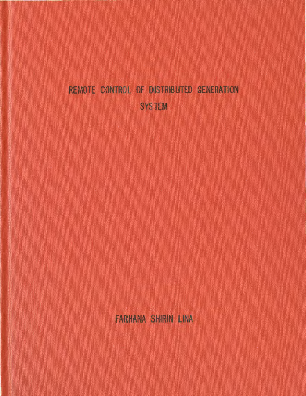 (PDF) Remote control of distributed generation system