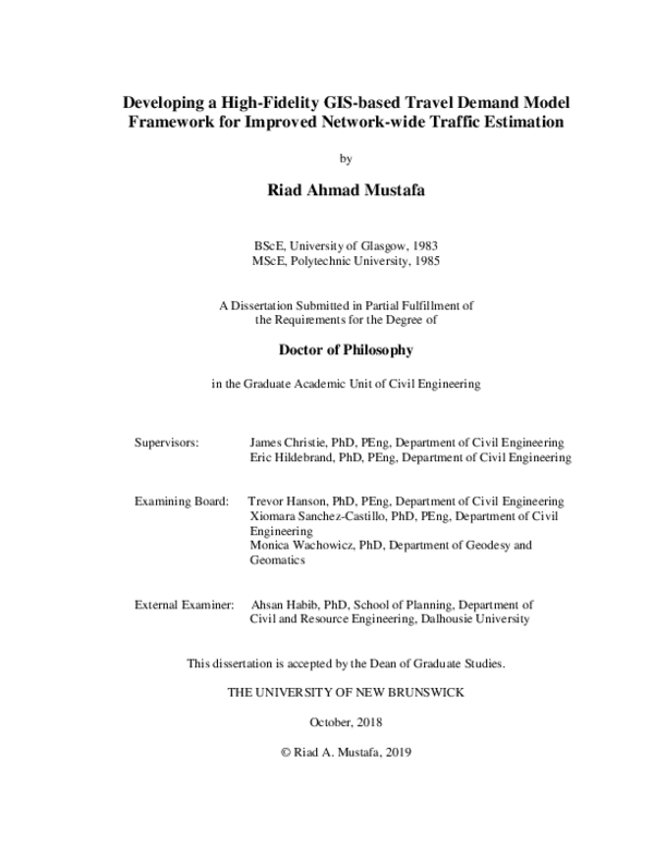 (PDF) Developing a high-fidelity GIS-based travel demand model framework for improved network ...
