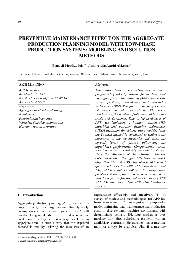 (PDF) Preventive maintenance effect on the aggregate production planning model with tow-phase ...