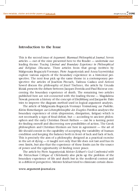 Pdf Introduction To The Issue
