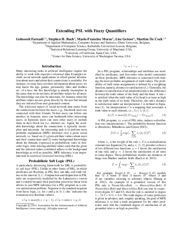 (PDF) Extending PSL with Fuzzy Quantifiers