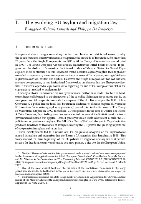 (PDF) The evolving EU asylum and migration law