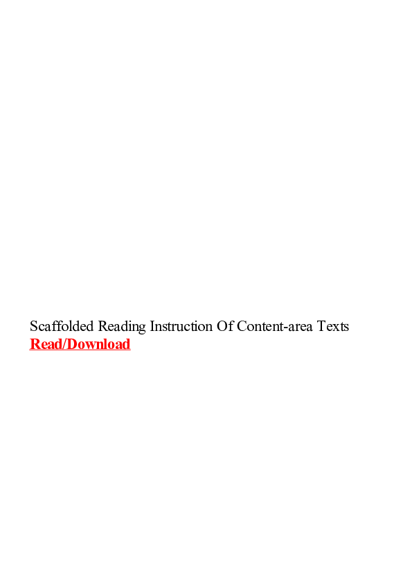 (PDF) Scaffolded Reading Instruction of Content-Area Texts