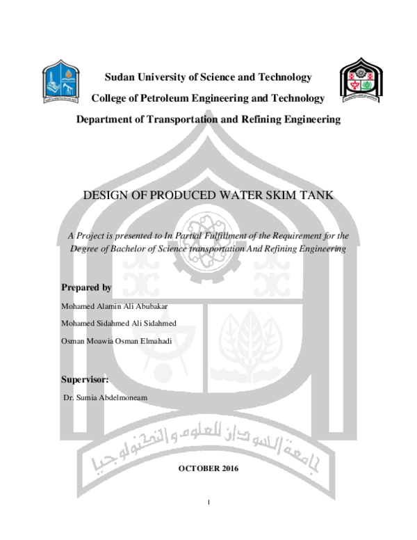 (PDF) Design of Produced Water Skim Tank