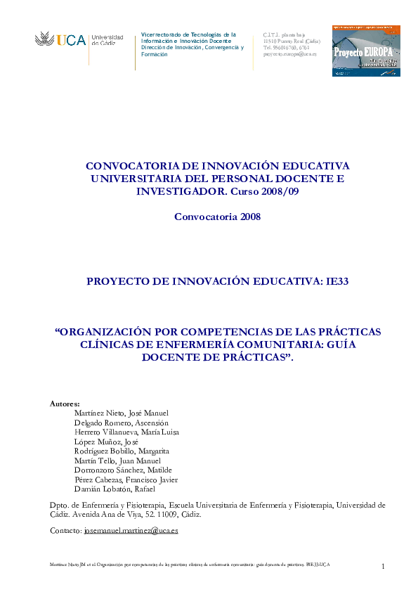 (PDF) Organización por competencias de las prácticas clínicas de enfermería comunitaria: Guía ...