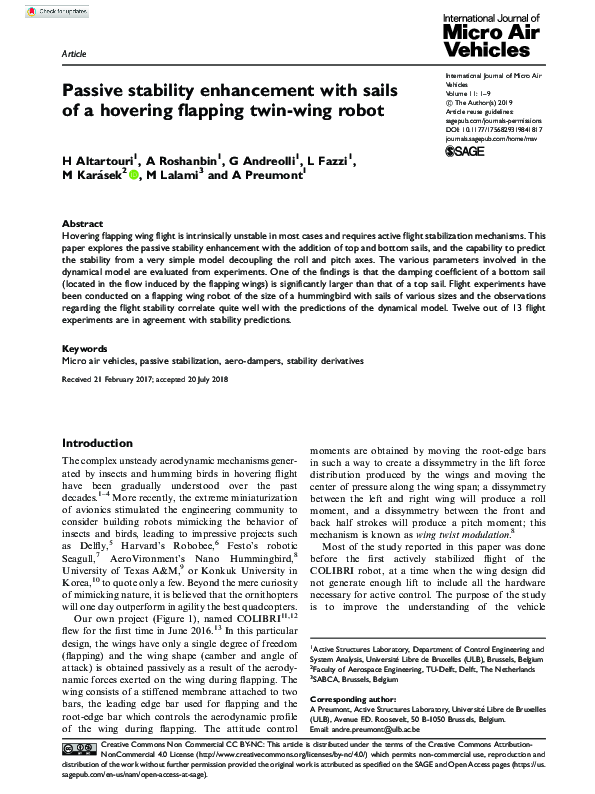 (PDF) Passive stability enhancement with sails of a hovering flapping ...