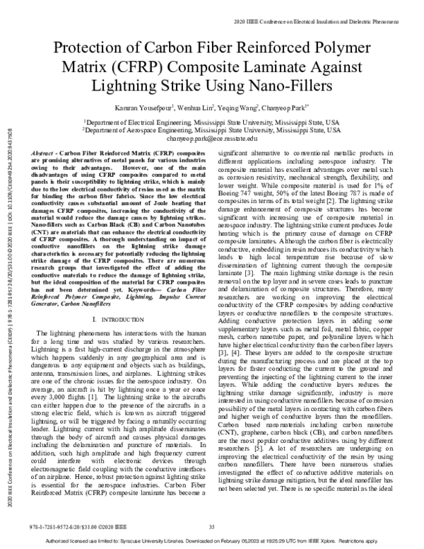(PDF) Protection of Carbon Fiber Reinforced Polymer Matrix (CFRP ...