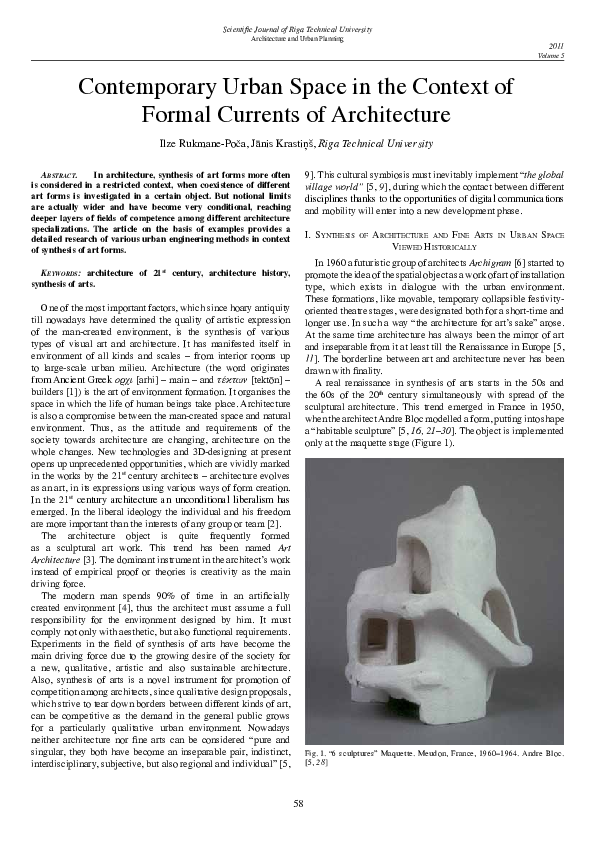 (PDF) Contemporary Urban Space in the Context of Formal Currents of ...