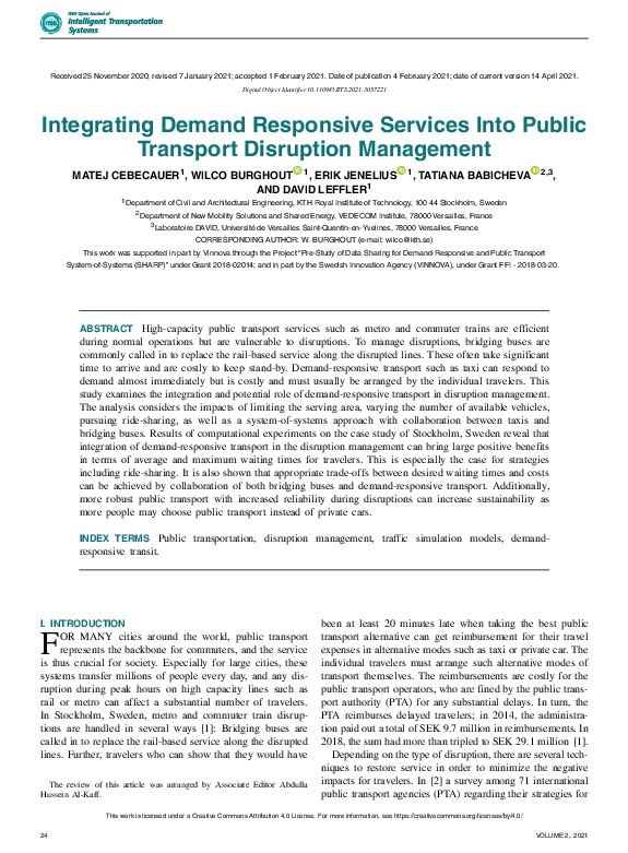 (PDF) Integrating Demand Responsive Services Into Public Transport ...