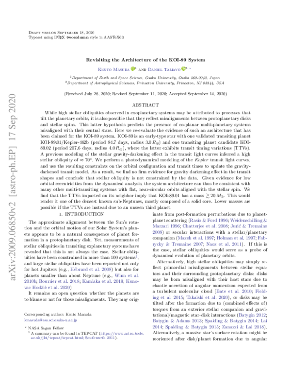 (PDF) Revisiting the Architecture of the KOI-89 System