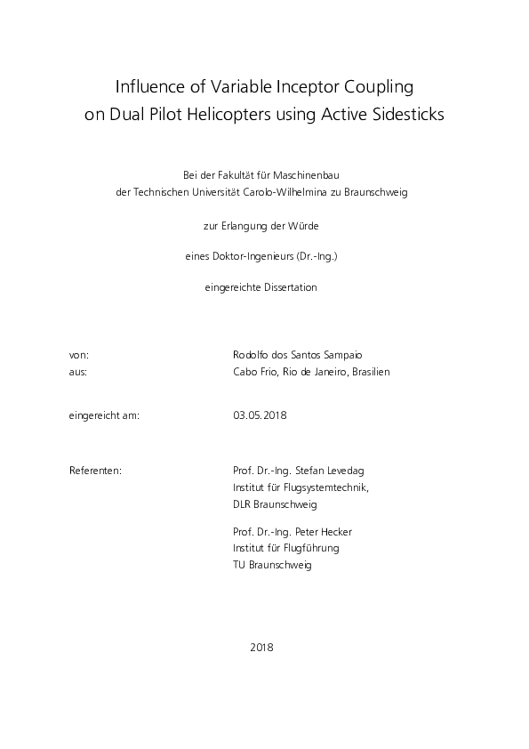 (PDF) Influence of Variable Inceptor Coupling on Dual Pilot Helicopters ...