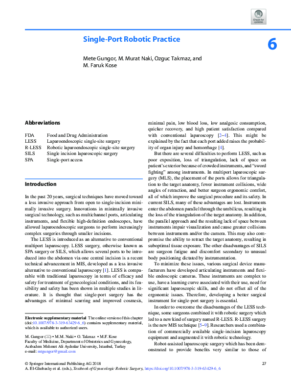 (PDF) Single-Port Robotic Practice