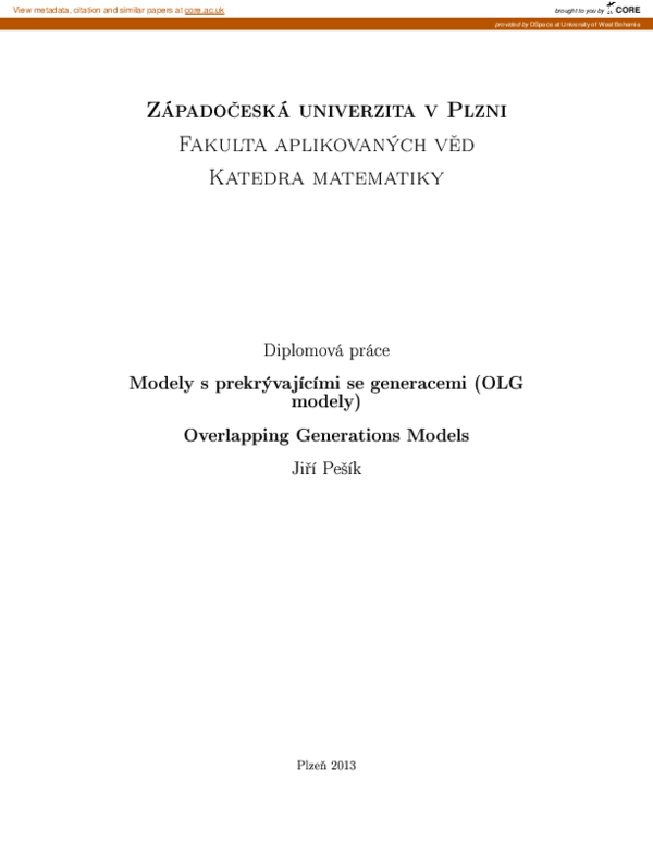 (PDF) Overlapping Generations Models