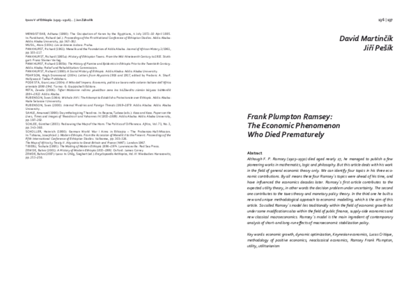 (PDF) Frank Plumpton Ramsey: The economic phenomenon, who died prematurely