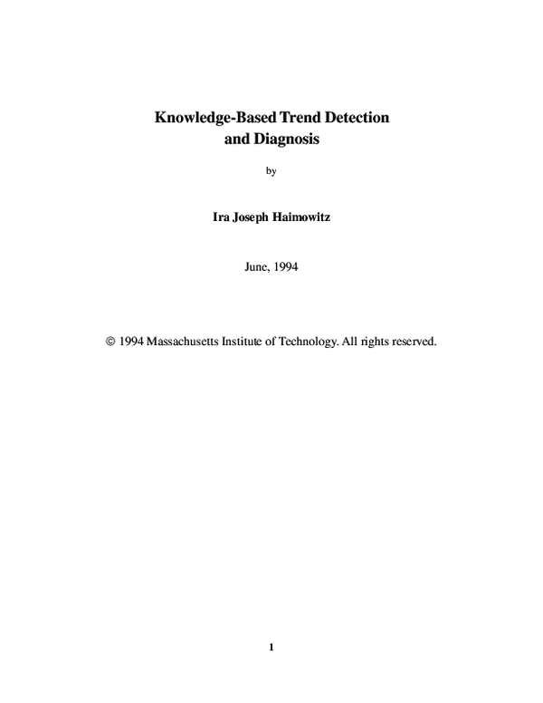 (PDF) Knowledge-based trend detection and diagnosis