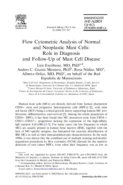 (PDF) Flow Cytometric Analysis of Normal and Neoplastic Mast Cells: Role in Diagnosis and Follow ...