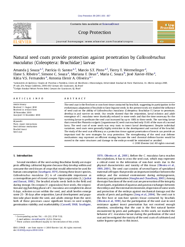 (PDF) Natural seed coats provide protection against penetration by ...
