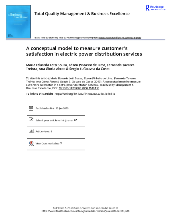 (PDF) A conceptual model to measure customer's satisfaction in electric ...