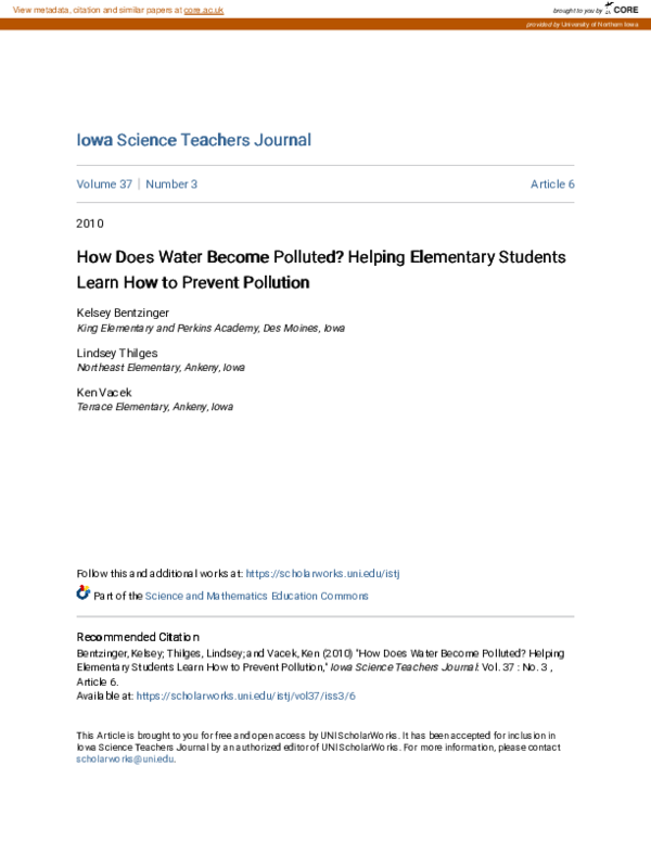 (PDF) How Does Water Become Polluted? Helping Elementary Students Learn ...