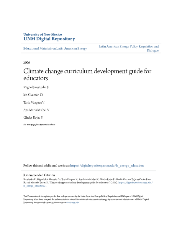 (PDF) Climate change curriculum development guide for educators