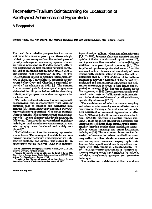(PDF) Technetium-thallium scintiscanning for localization of ...