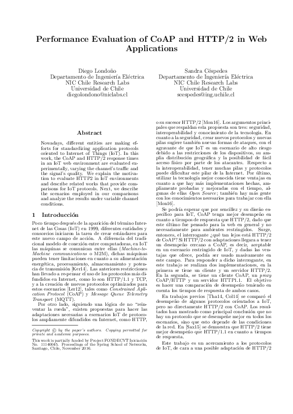 (PDF) Performance Evaluation of CoAP and HTTP/2 in Web Applications | Diego Londoño - Academia.edu