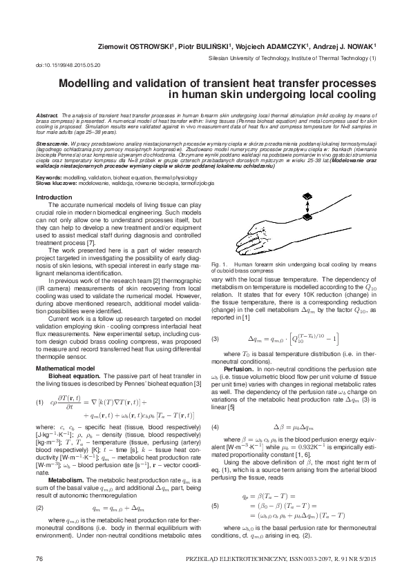 (PDF) Modelling and validation of transient heat transfer processes in ...