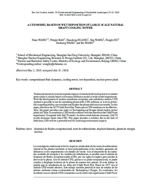 (PDF) CFD Two-Scale Model of a Wet Natural Draft Cooling Tower