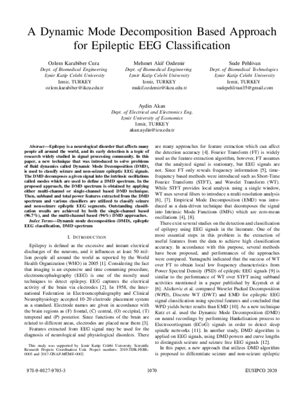 (PDF) A Dynamic Mode Decomposition Based Approach for Epileptic EEG Classification
