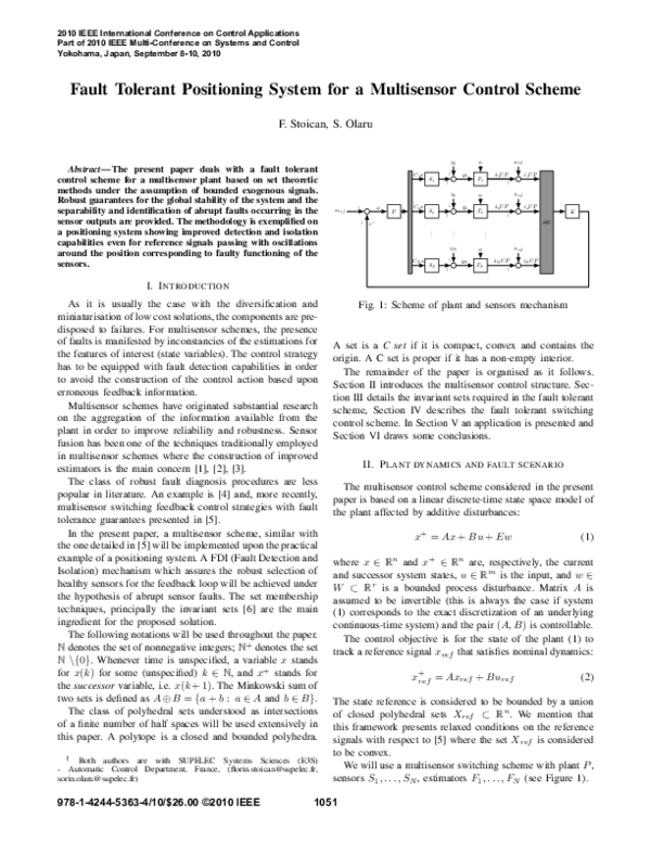 (PDF) Fault tolerant positioning system for a multisensor control scheme