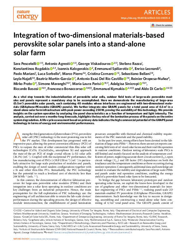 (PDF) Integration of two-dimensional materials-based perovskite solar ...