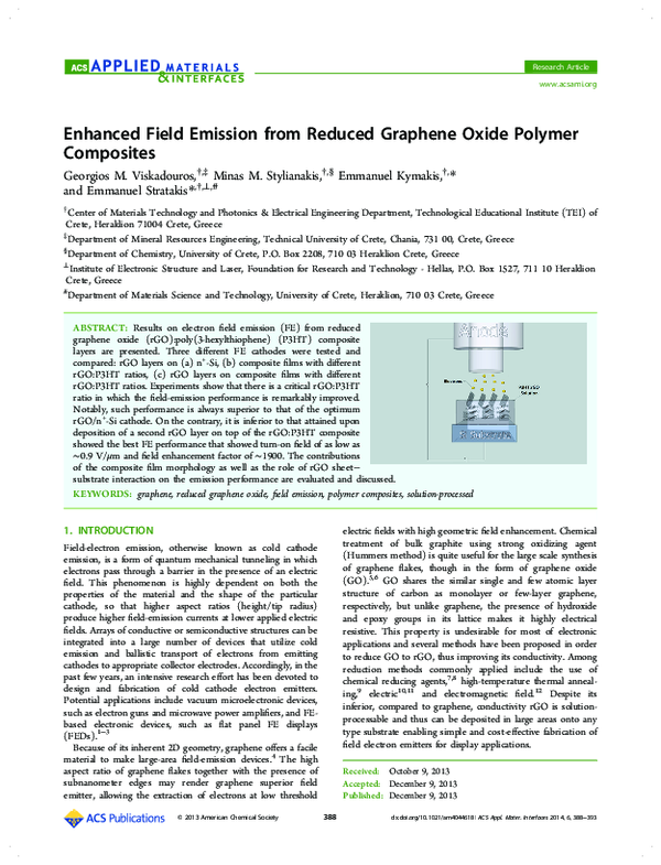 (PDF) Enhanced Field Emission from Reduced Graphene Oxide Polymer ...