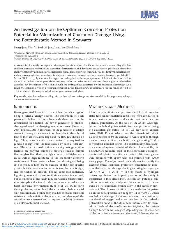 (PDF) An Investigation on the Optimum Corrosion Protection Potential ...