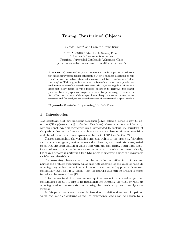 (PDF) Tuning Constrained Objects