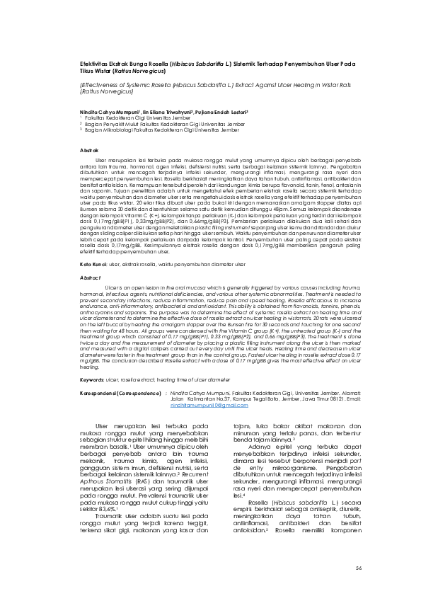 (PDF) Efektivitas Ekstrak Bunga Rosella (Hibiscus Sabdariffa L ...