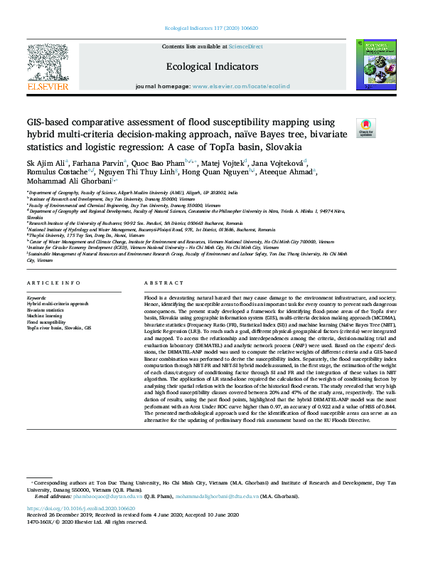 (PDF) GIS-based comparative assessment of flood susceptibility mapping using hybrid multi ...