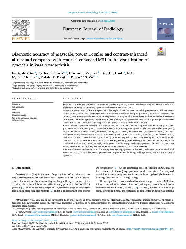 Pdf Diagnostic Accuracy Of Grayscale Power Doppler And Contrast