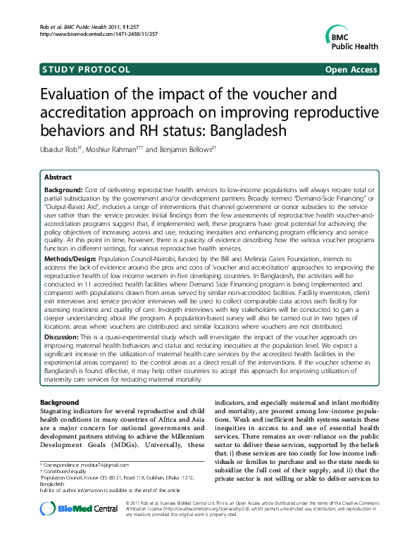 (PDF) Evaluation of the impact of the voucher and accreditation approach on improving ...