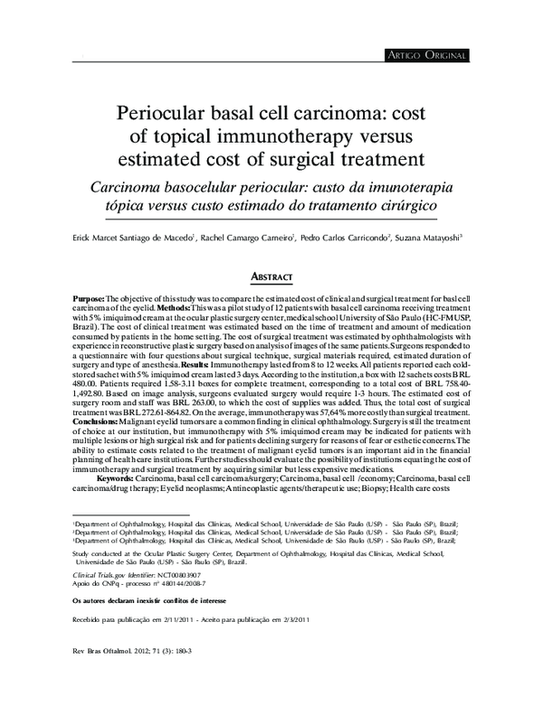(PDF) Periocular basal cell carcinoma: cost of topical immunotherapy ...