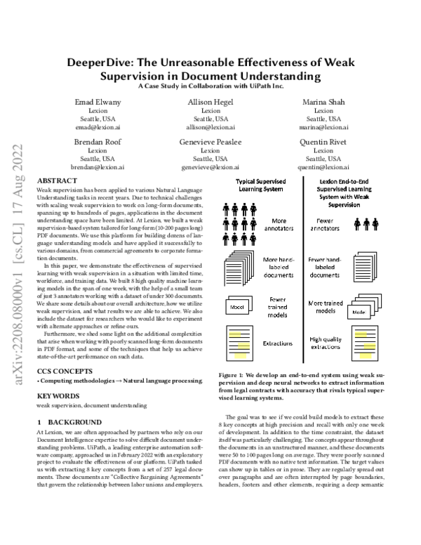 (PDF) DeeperDive: The Unreasonable Effectiveness of Weak Supervision in Document Understanding A ...