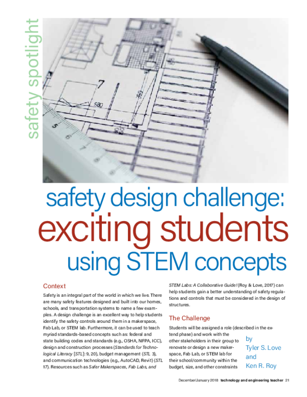 (PDF) Safety Design Challenge: Exciting Students Using STEM Concepts
