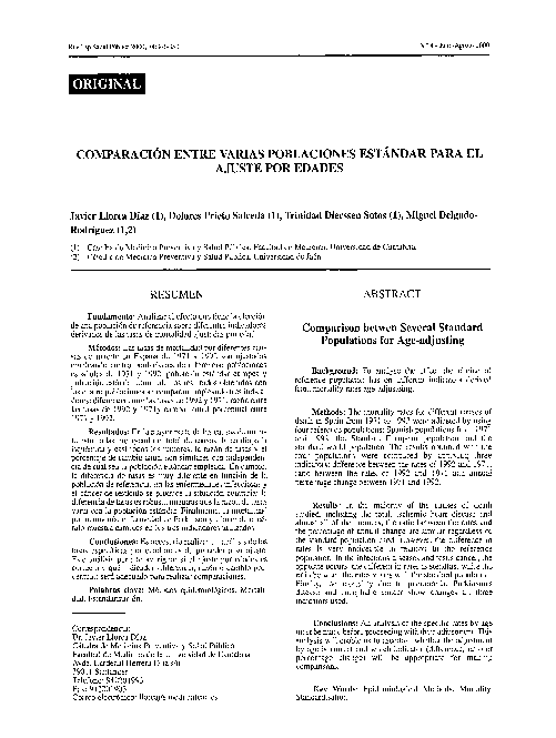(PDF) Comparación entre varias poblaciones estándar para el ajuste por ...