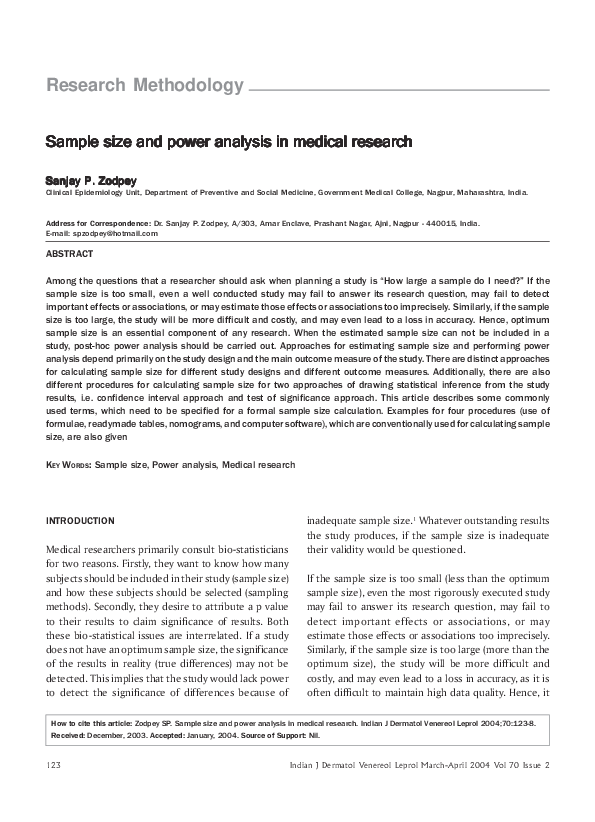pdf-sample-size-and-power-analysis-in-medical-research