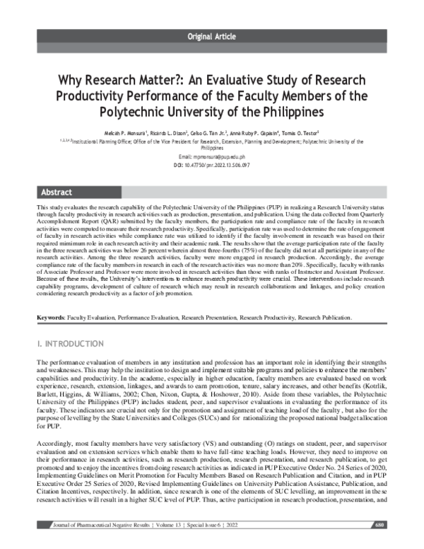(PDF) Why Research Matter?: An Evaluative Study of Research ...
