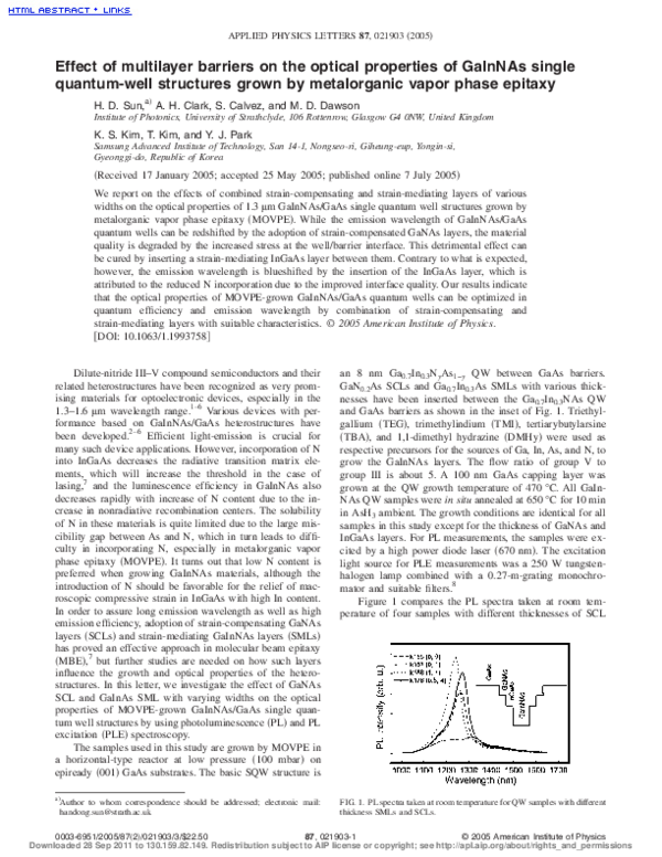 (PDF) Effect of multilayer barriers on the optical properties of ...