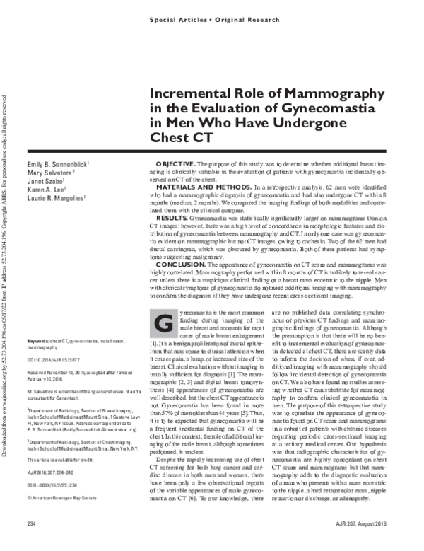 (PDF) Incremental Role of Mammography in the Evaluation of Gynecomastia ...